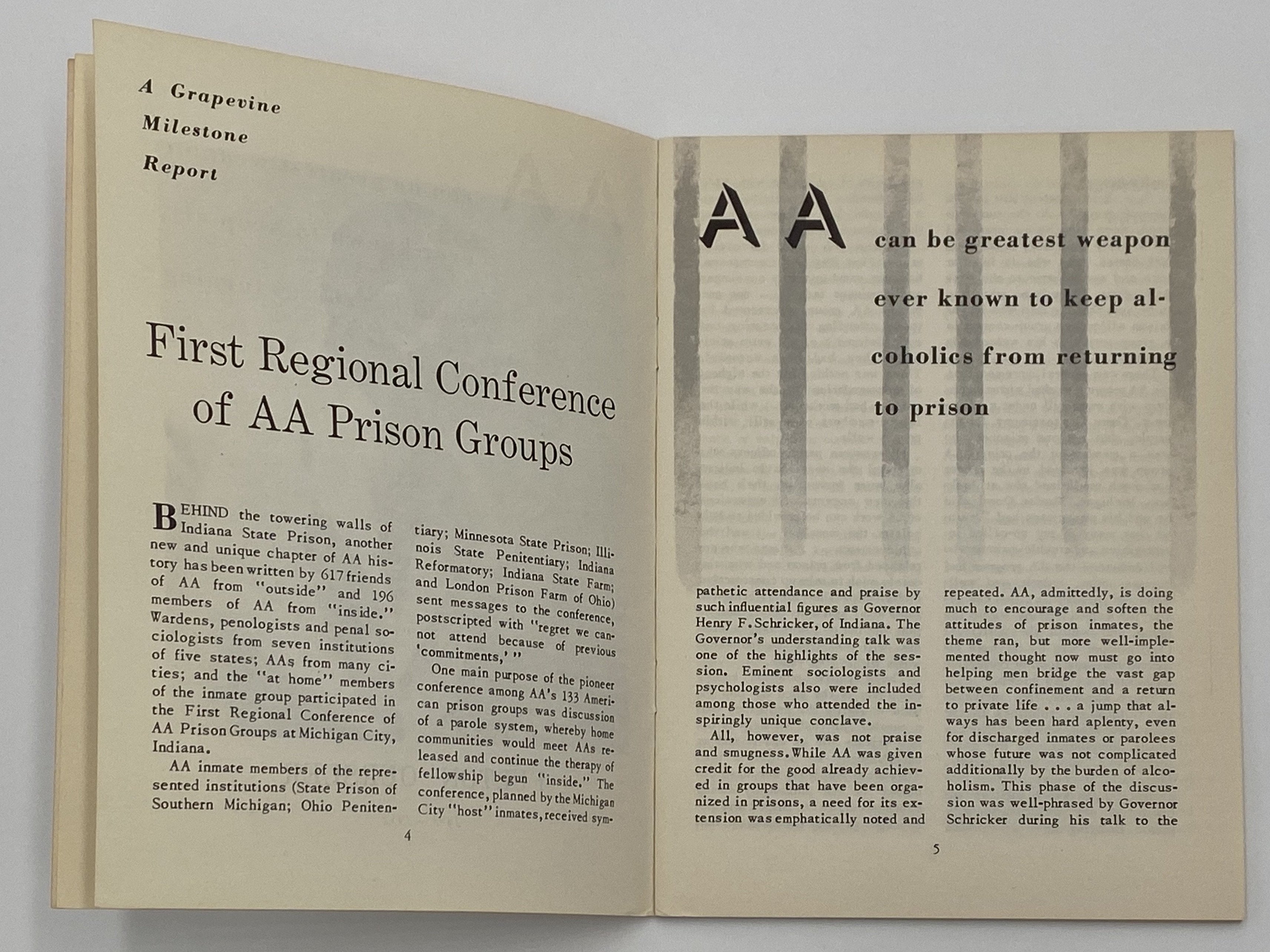 AA Grapevine - AA Prison Groups - July 1952 — Recovery Collectibles