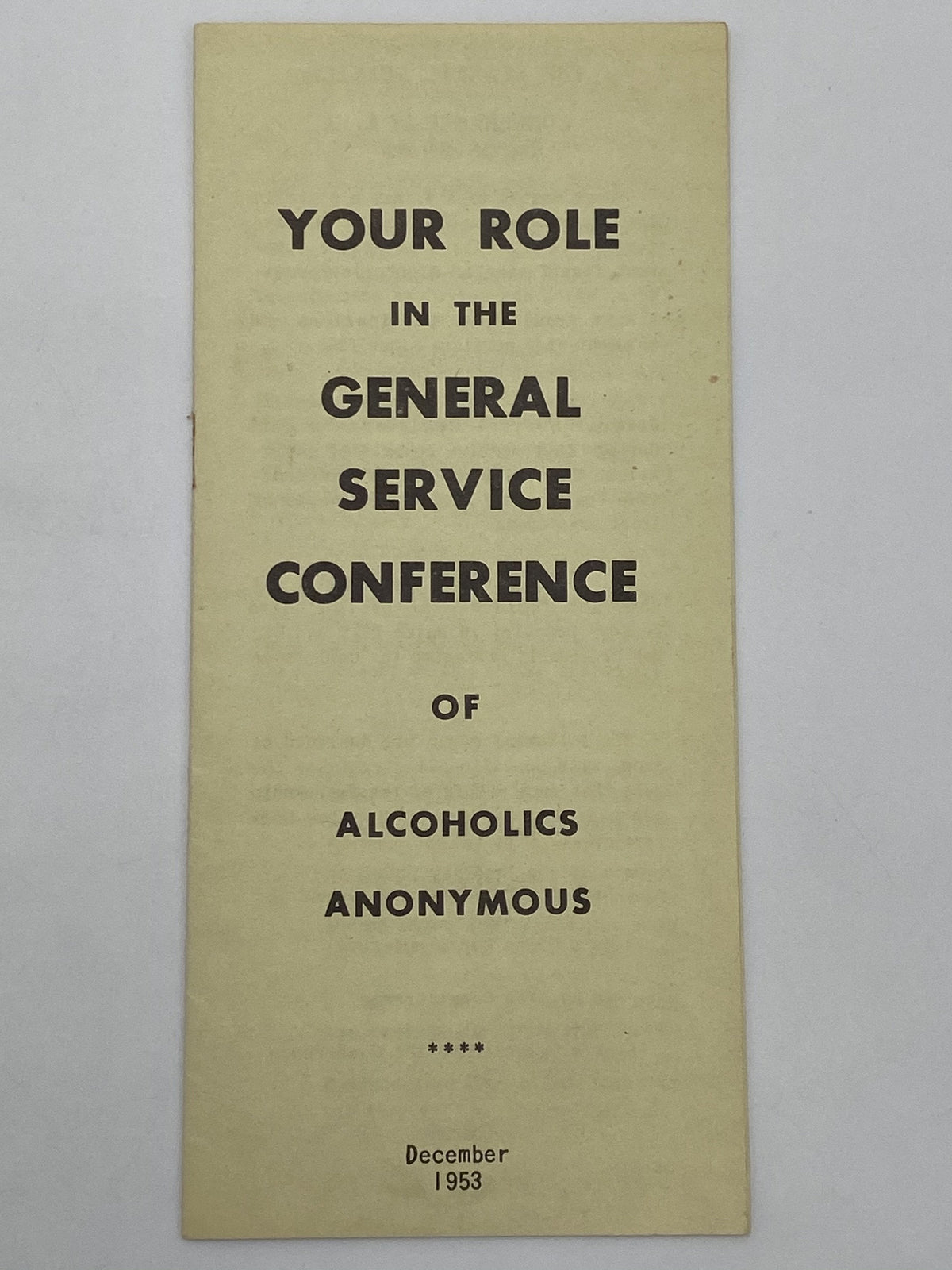 Your Role in the General Service Conference of Alcoholics Anonymous ...
